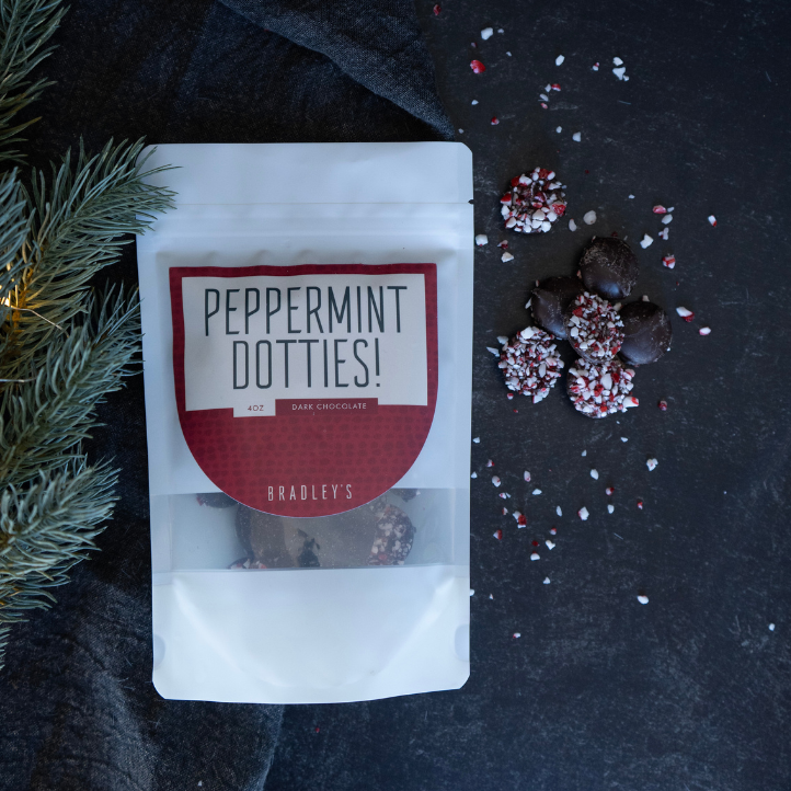 Dark Chocolate Peppermint Dots – Bradley's Gift and Home